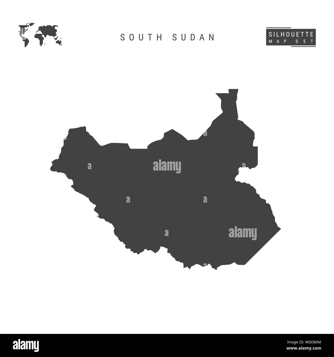 South Sudan Blank Vector Map Isolated on White Background. High ...