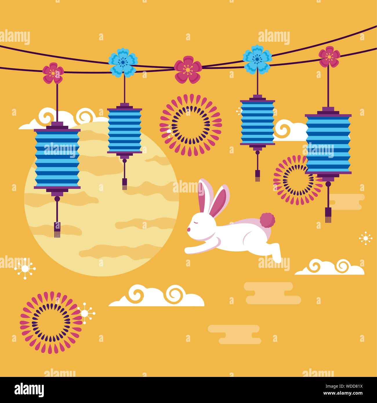 Rabbit of mid autumn festival vector design Stock Vector Image & Art ...