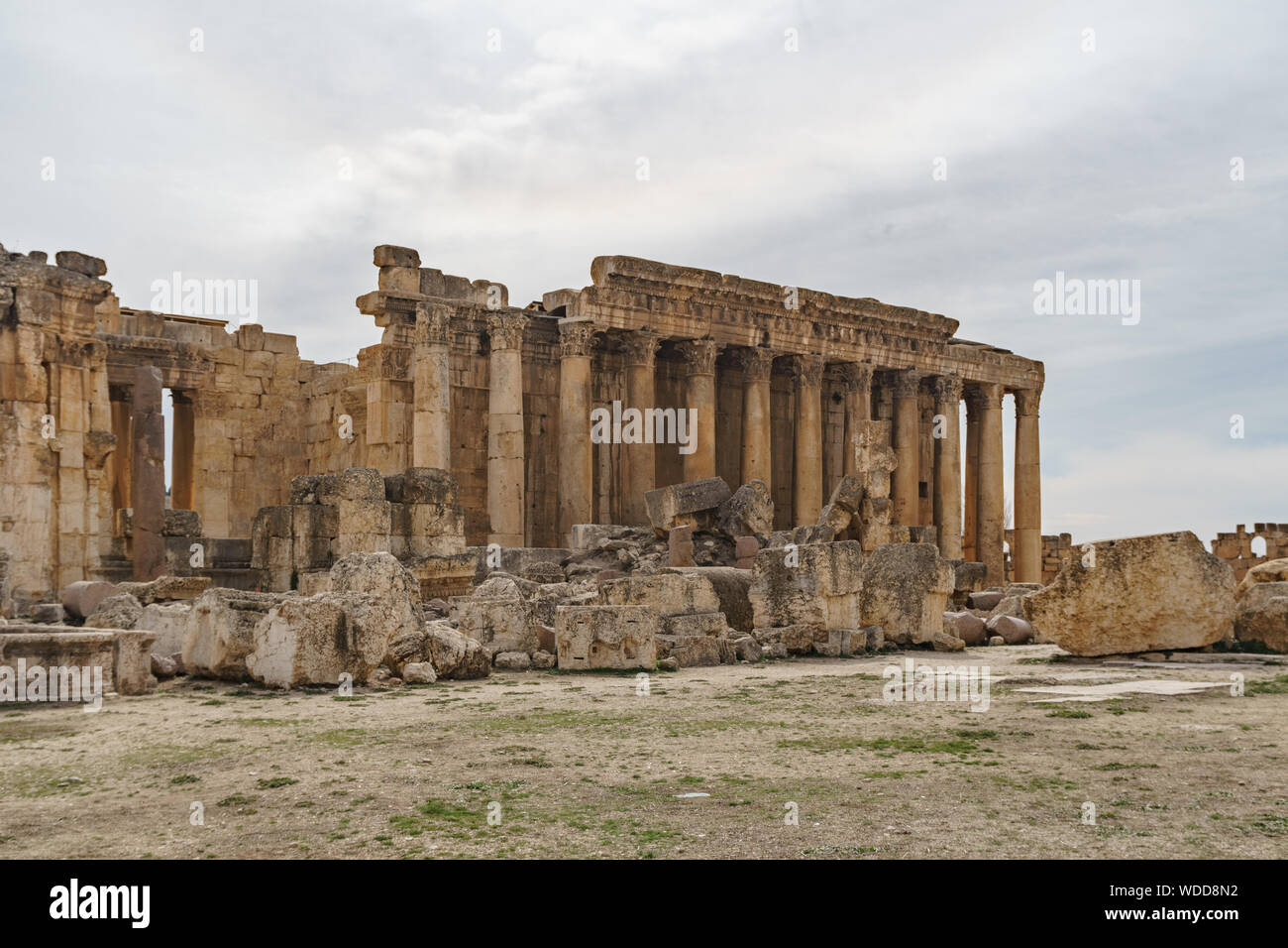 Bacchus temple at the Roman ancient ruins of Baalbek, in Baalbek in ...