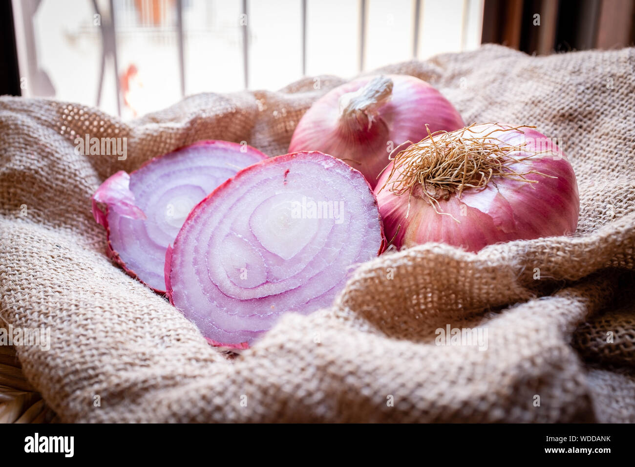 Red onions of Acquaviva delle Fonti. Variety typical of Puglia region ...
