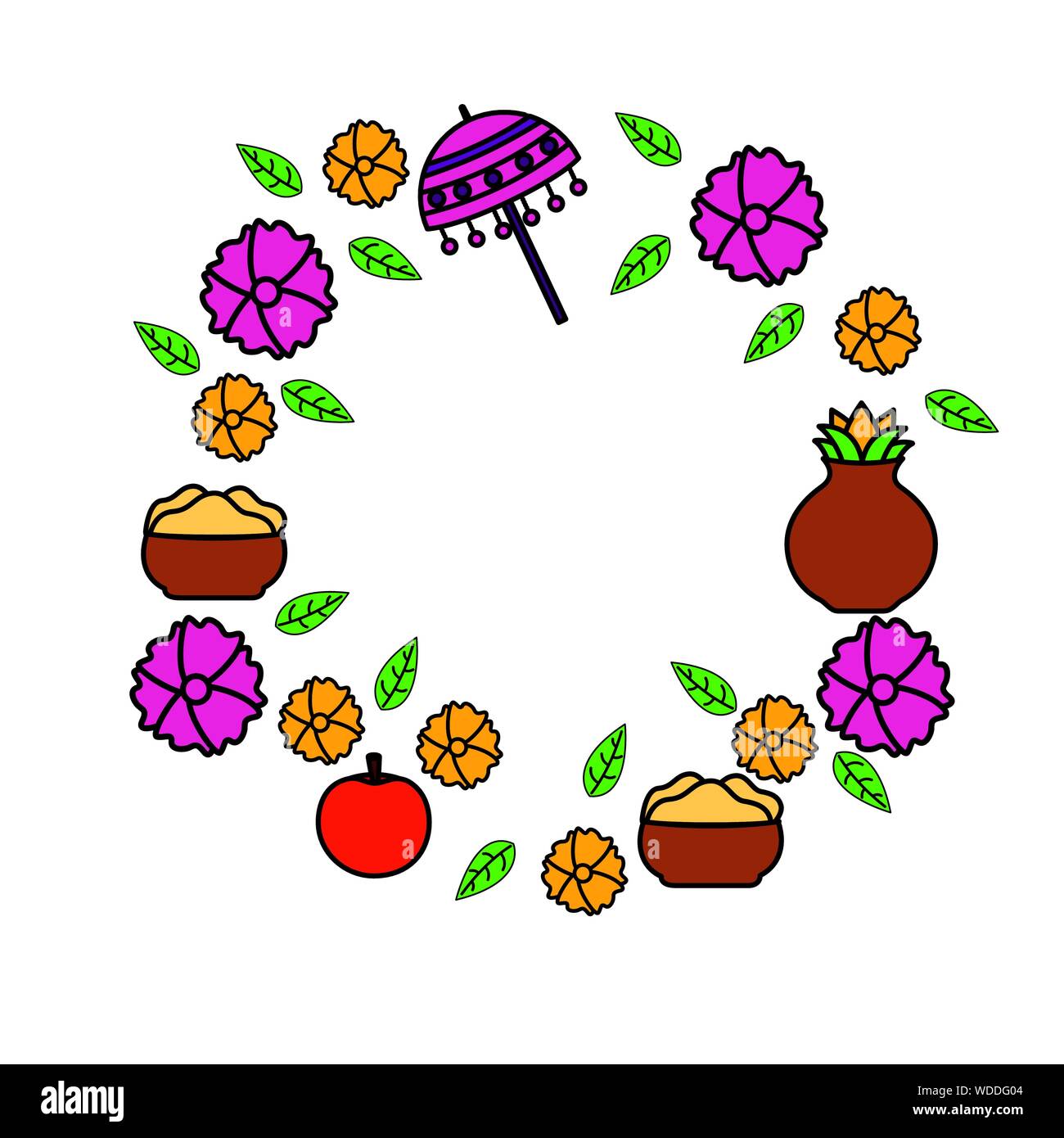 Icon set of onam celebration design Stock Vector Image & Art - Alamy