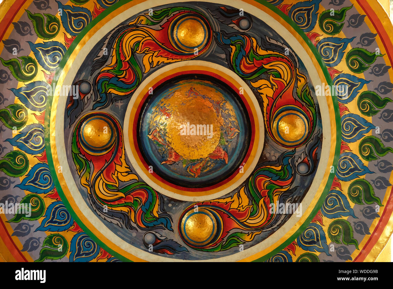Colorful temple gong in Thailand Asia Stock Photo - Alamy