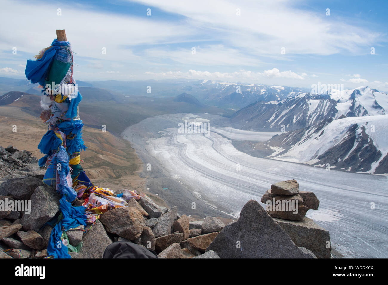 Potanin glacier in Altai Tavan Bogd National Park, Mongolia Stock Photo ...