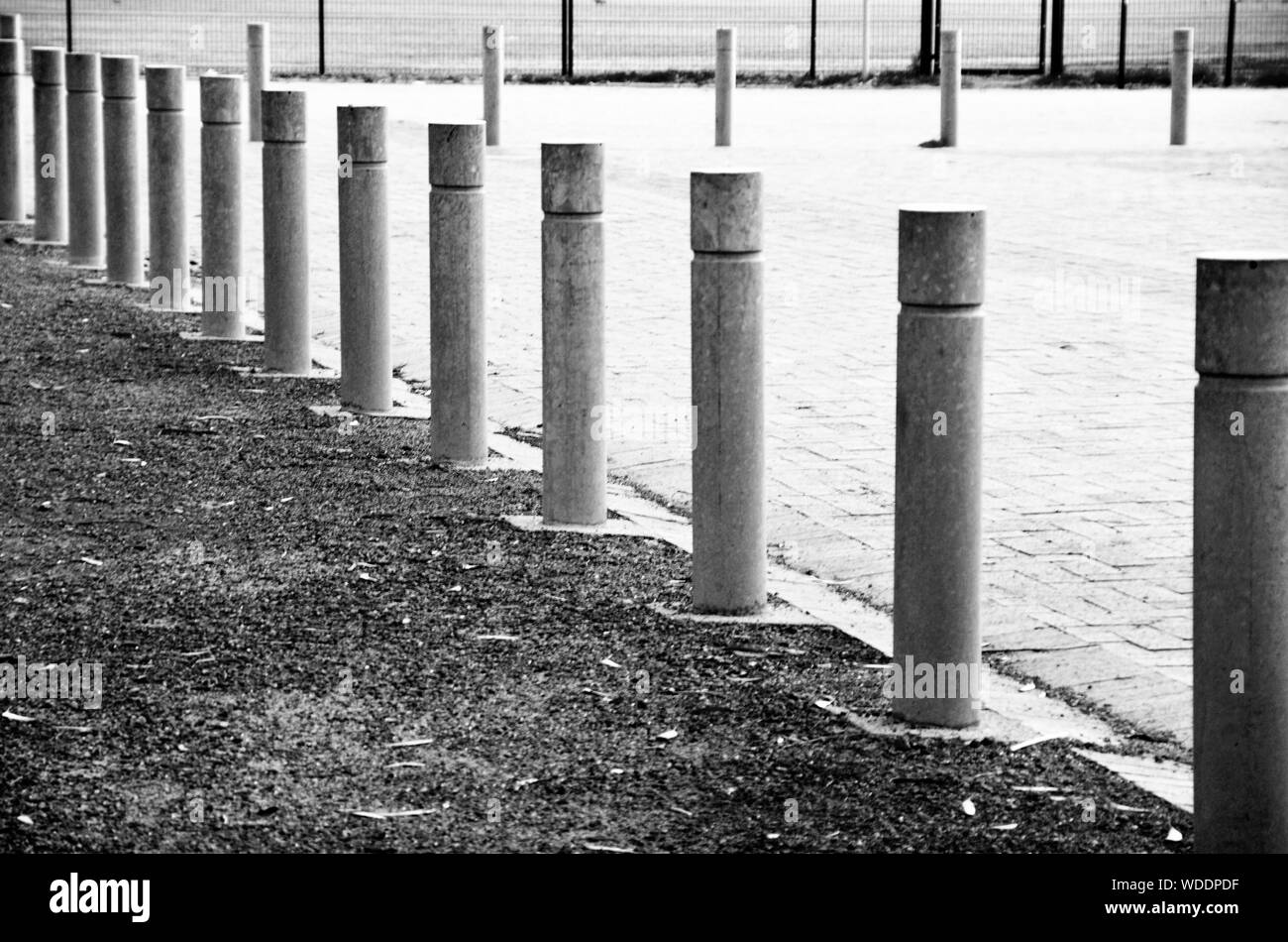Safety bollards Black and White Stock Photos & Images - Alamy