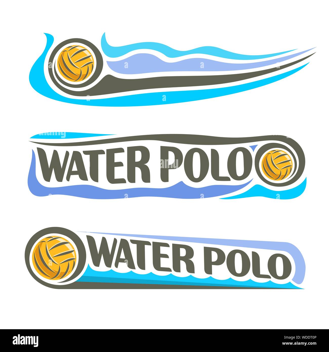 Vector abstract logo for Water Polo, blue headers with background of ...
