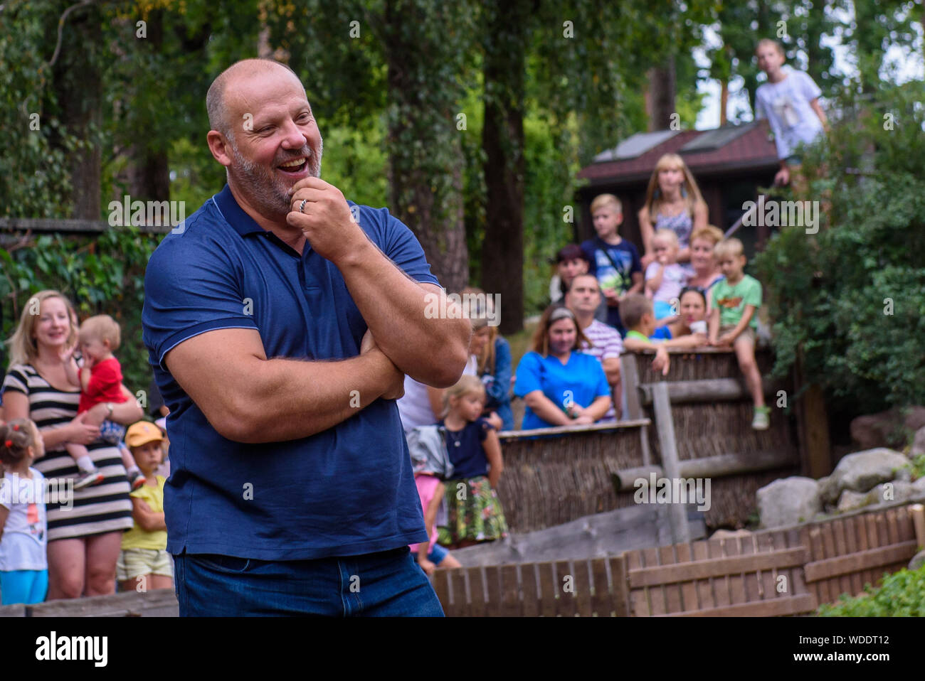 RIGA, Latvia. 29th Aug, 2019. Raimonds Bergmanis, strongman, former ...