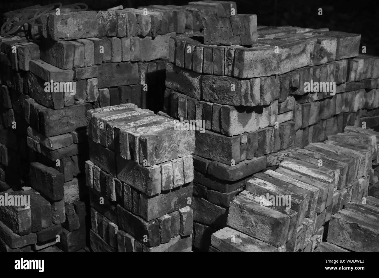 Group of bricks Black and White Stock Photos & Images - Alamy