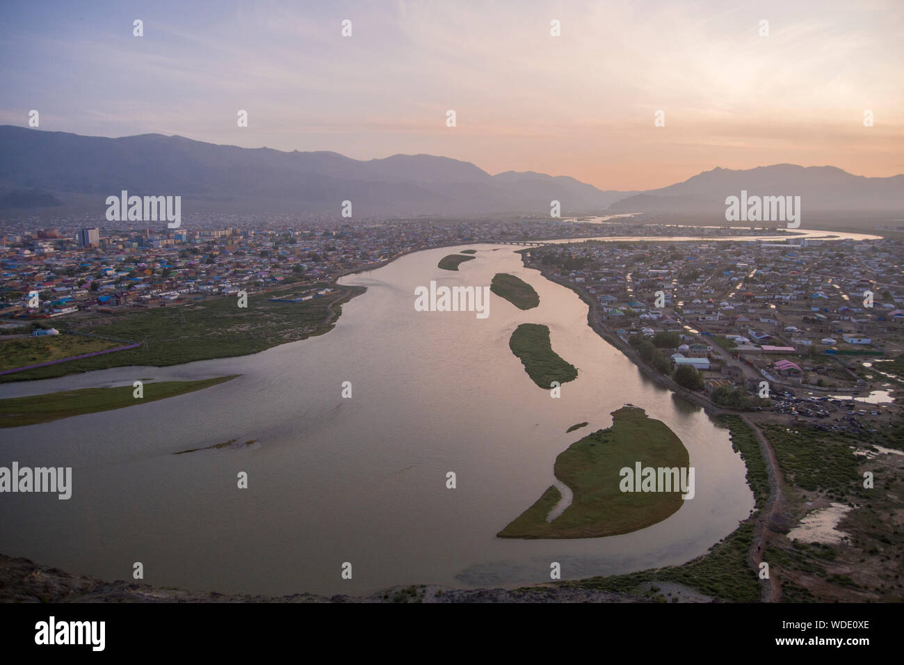 View of Bayan-Olgyi, western Mongolia Stock Photo - Alamy