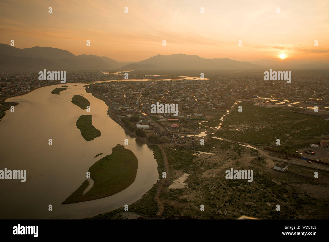 View of Bayan-Olgyi, western Mongolia Stock Photo - Alamy