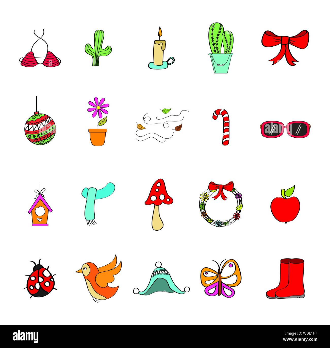 bundle of seasons set icons Stock Vector Image & Art - Alamy