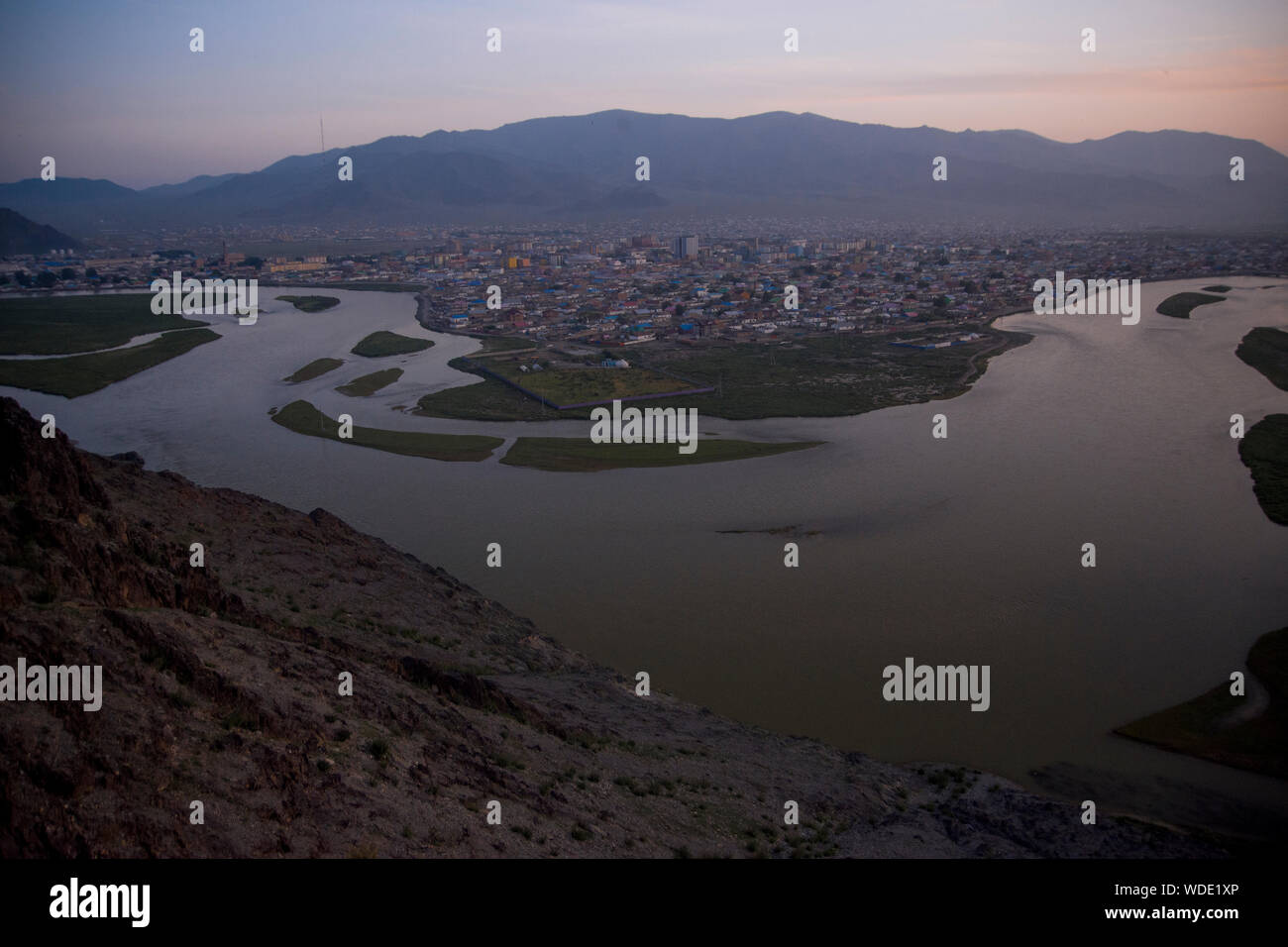 View of Bayan-Olgyi, western Mongolia Stock Photo - Alamy