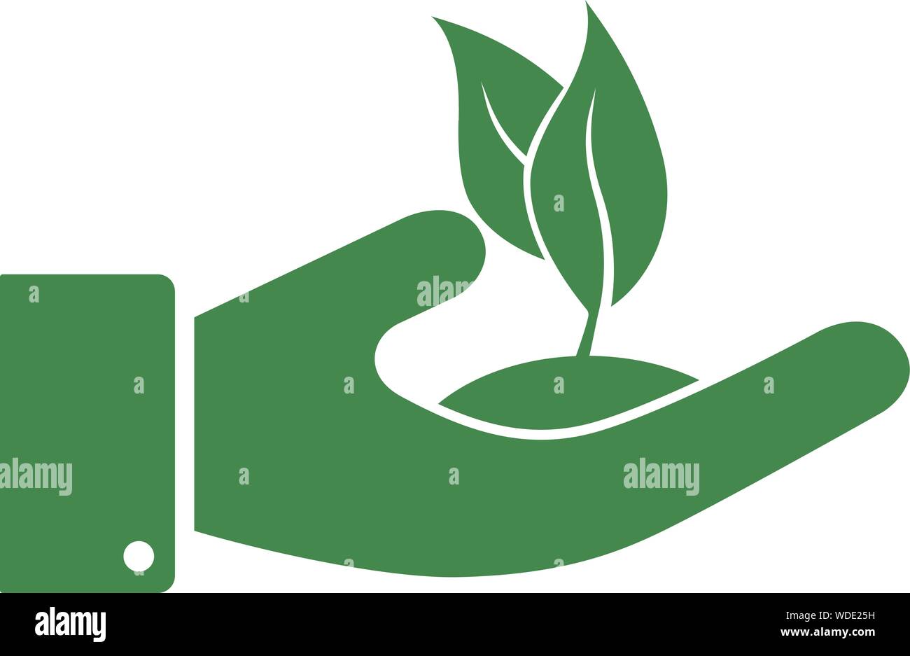 Hand holding green symbol Stock Vector Images - Alamy