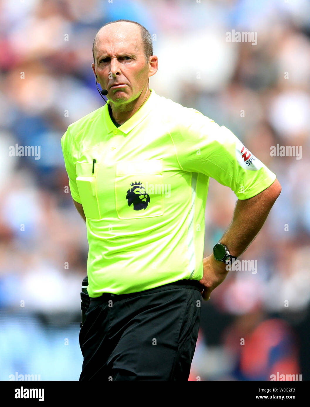 Referee Mike Dean during the Premier League match at London Stadium ...