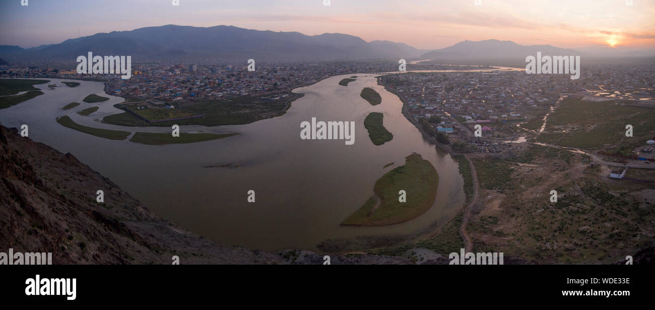 View of Bayan-Olgyi, western Mongolia Stock Photo - Alamy