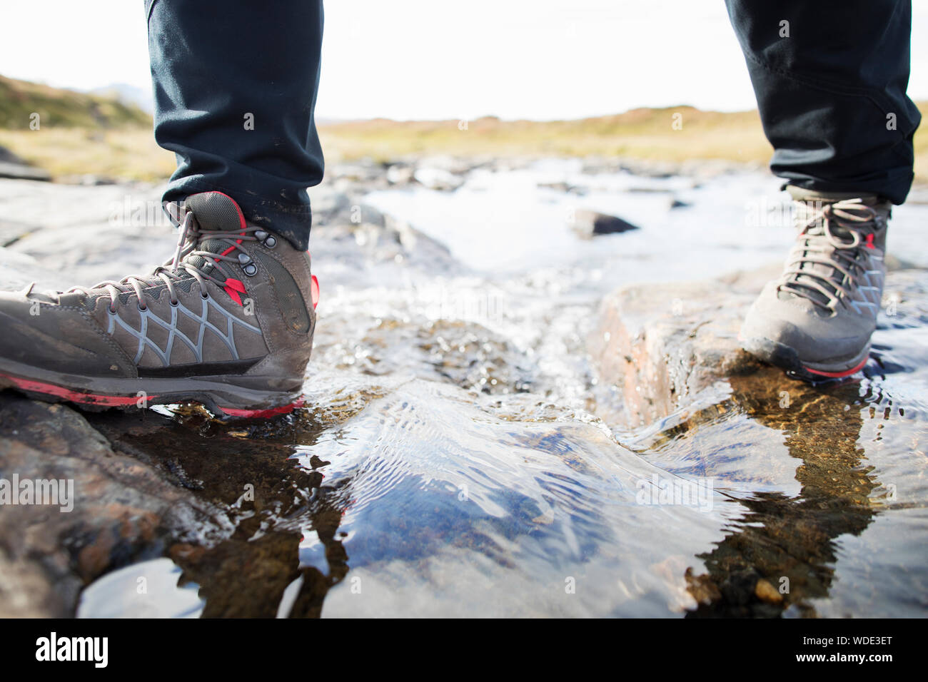 Woman feet with hiking boots hi-res stock photography and images - Alamy