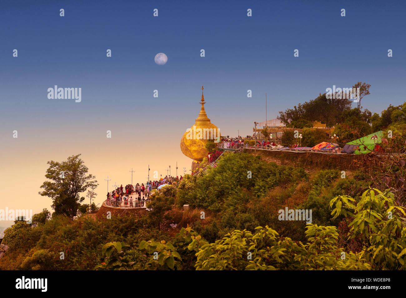 The famous Golden Rock in Myanmar at dawn Stock Photo - Alamy