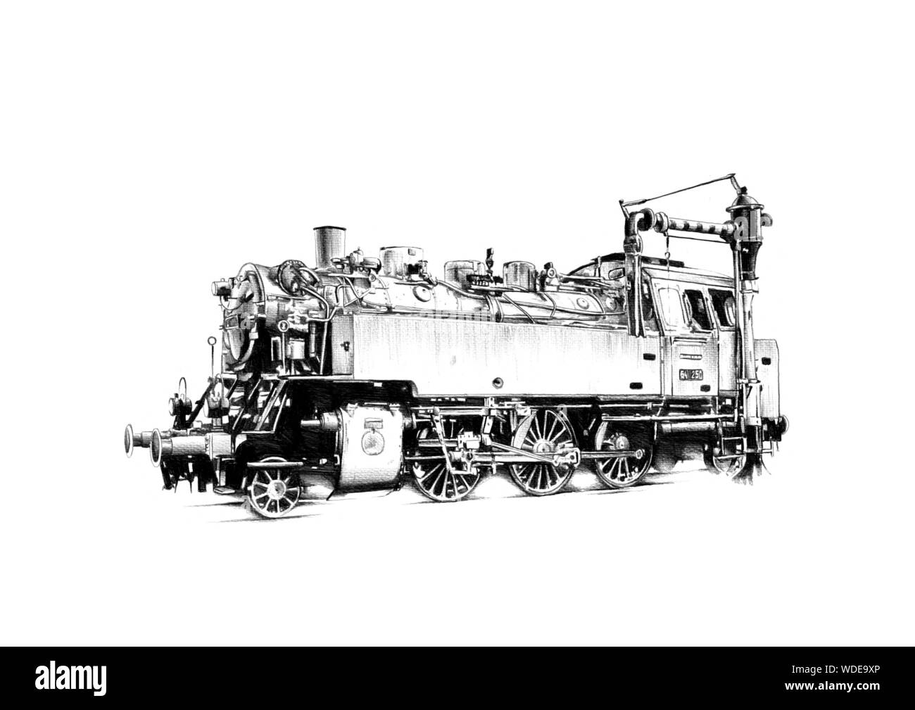 Vintage steam locomotive drawn hi-res stock photography and images - Alamy