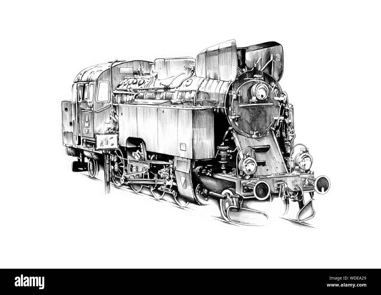 old steam locomotive engine retro vintage Stock Photo - Alamy