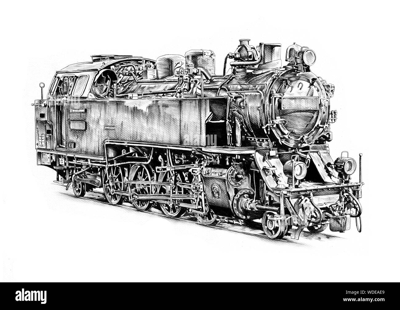 old steam locomotive engine retro vintage Stock Photo - Alamy