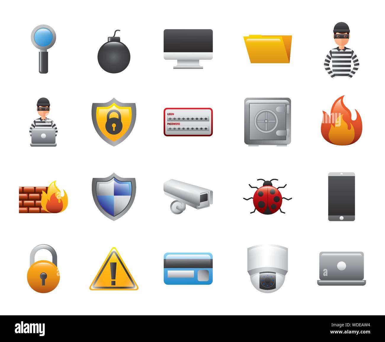 bundle of cyber security icons Stock Vector Image & Art - Alamy