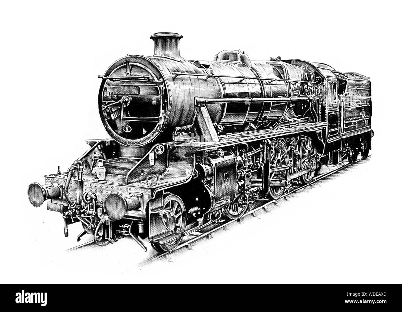 old steam locomotive engine retro vintage Stock Photo - Alamy