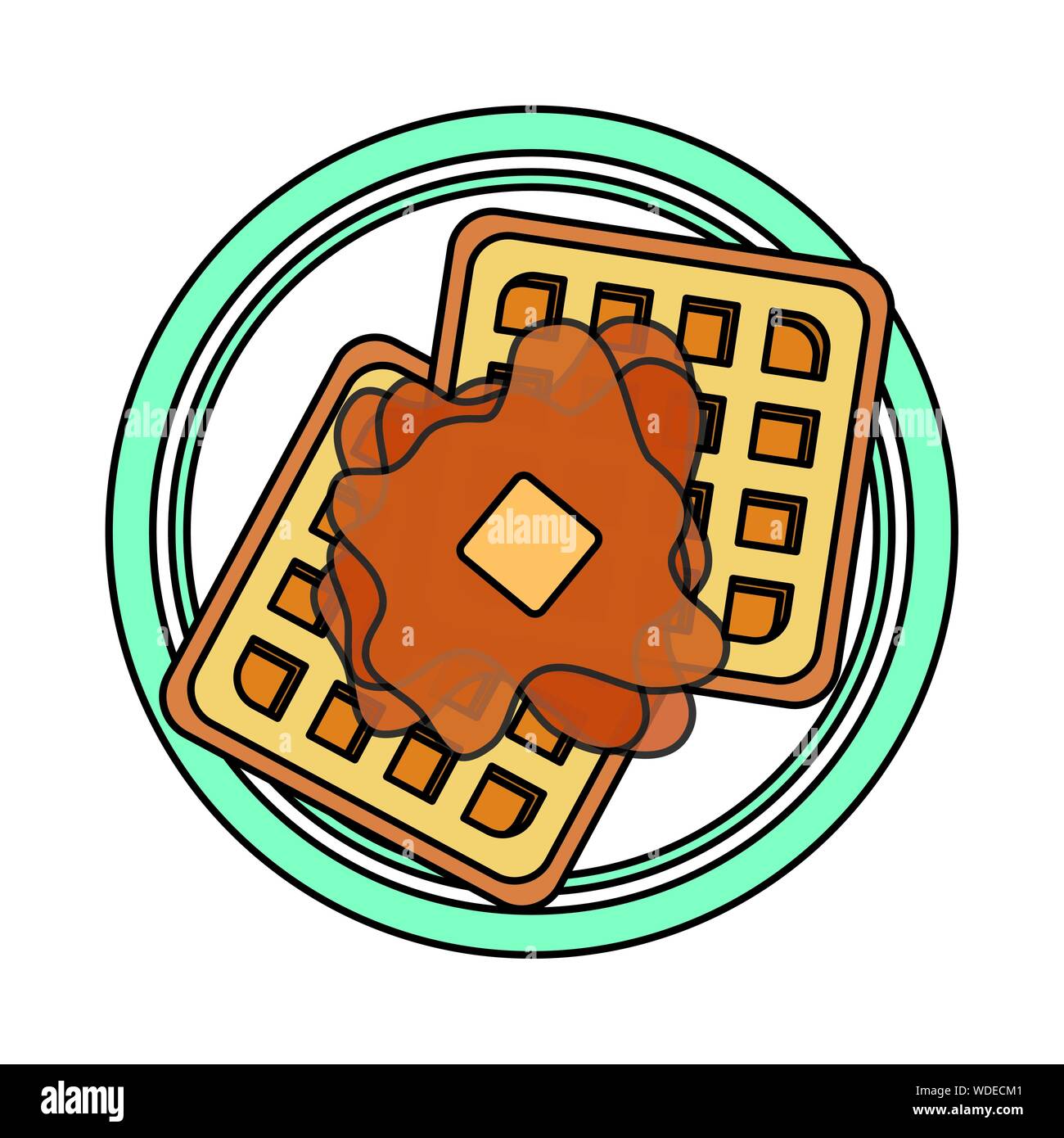 Isolated breakfast waffle vector design Stock Vector Image & Art - Alamy