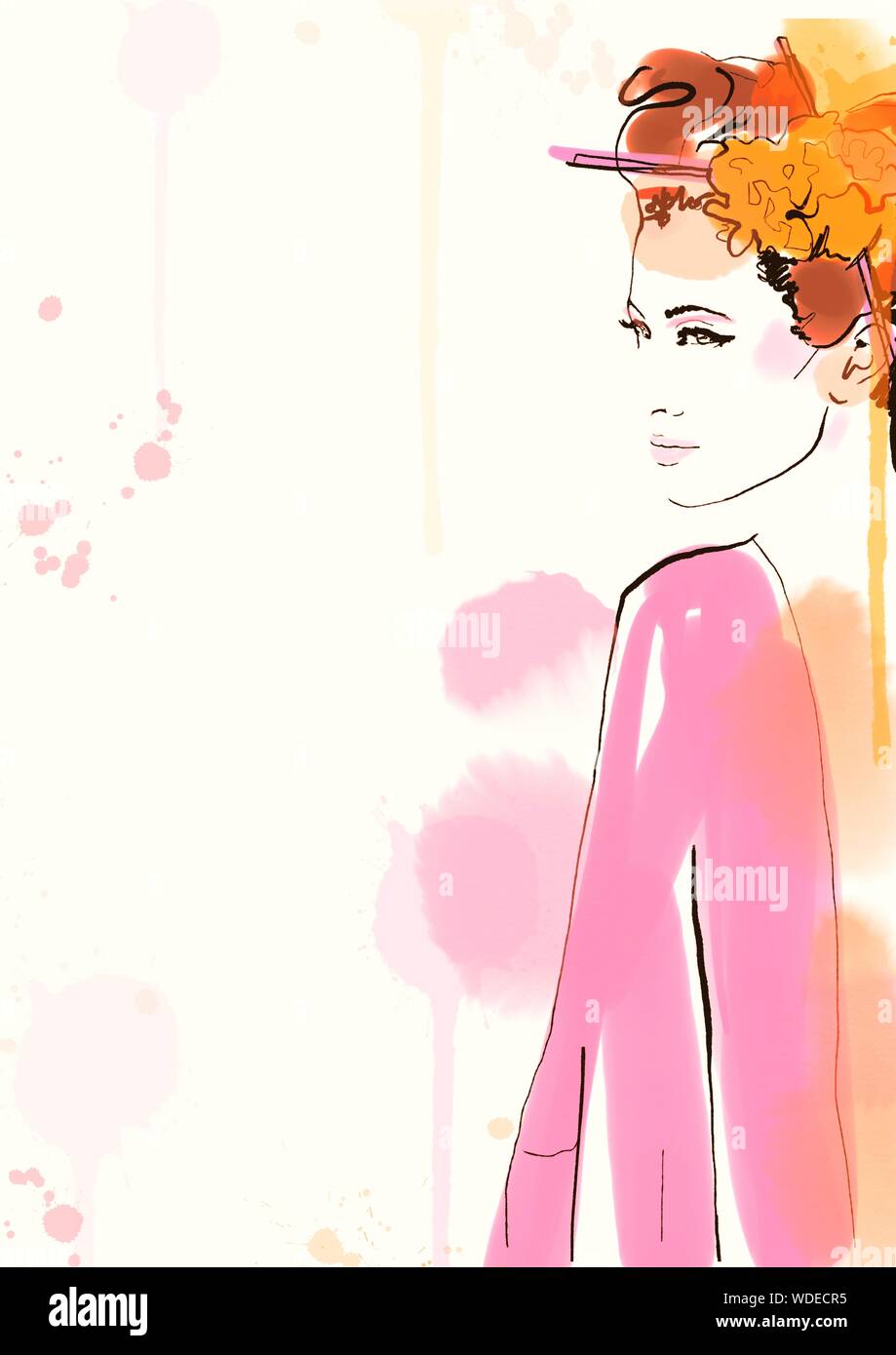 Geisha woman painting banner or background Stock Photo - Alamy