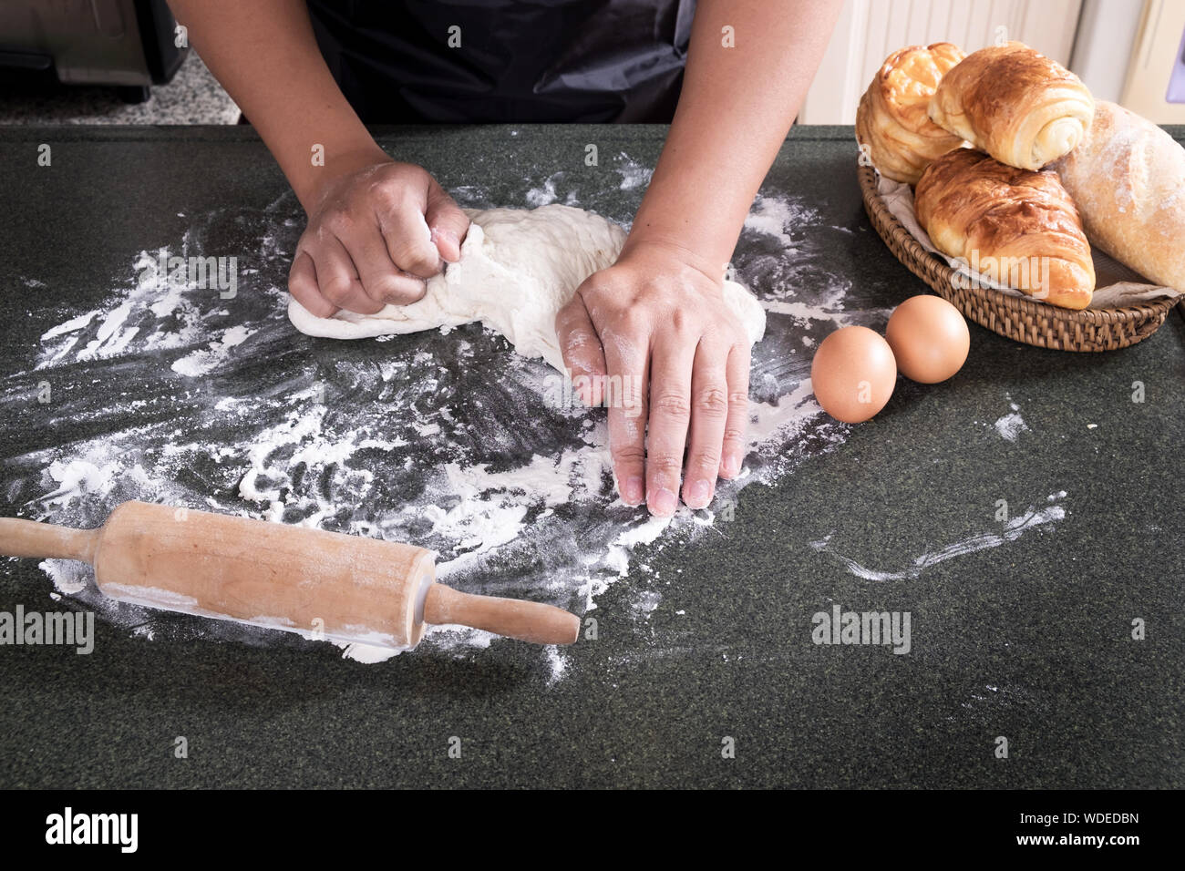 Person kneading dough hi-res stock photography and images - Alamy