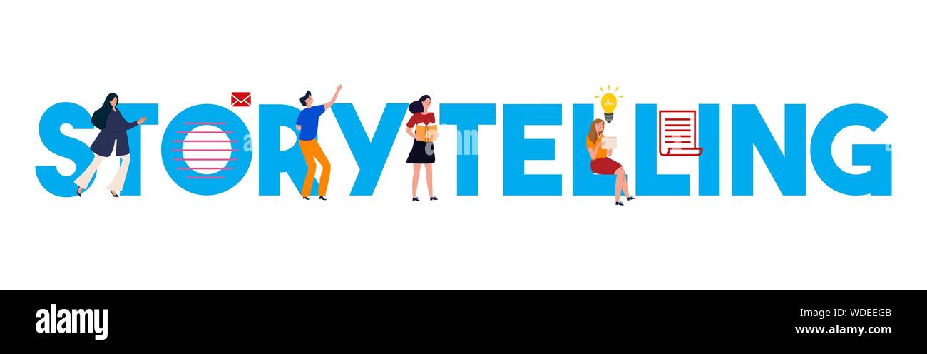 Storytelling. Text telling stories information communication message ...