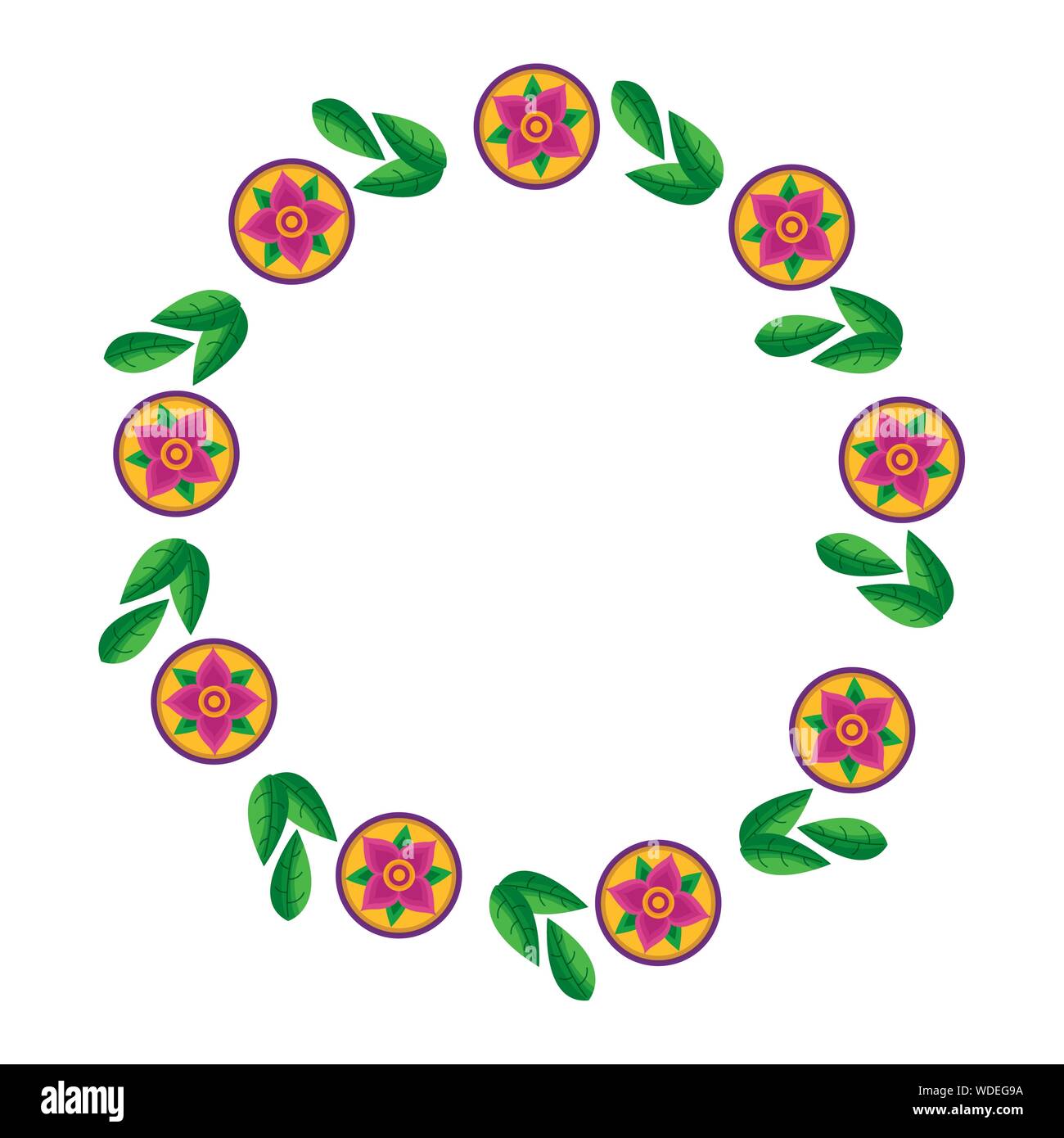Isolated flowers round design Stock Vector Image & Art - Alamy