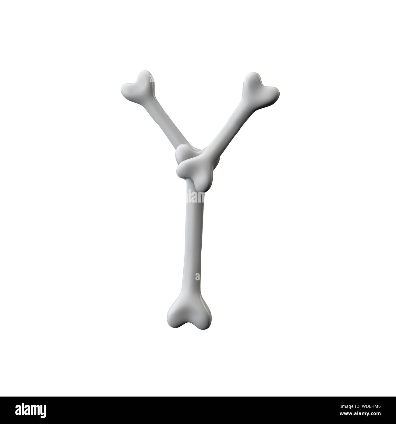 Letter Y bone font. Halloween alphabet letter. 3D Rendering Stock Photo ...