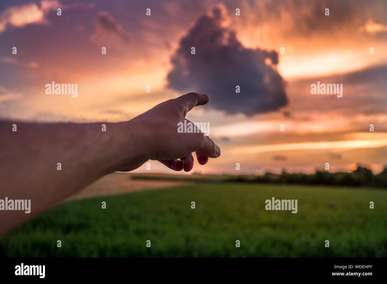 Man pointing at sky hi-res stock photography and images - Alamy