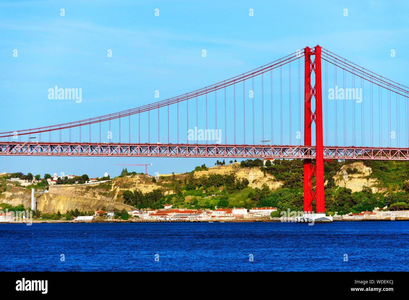 Suspension bridge over the river tagus hi-res stock photography and ...