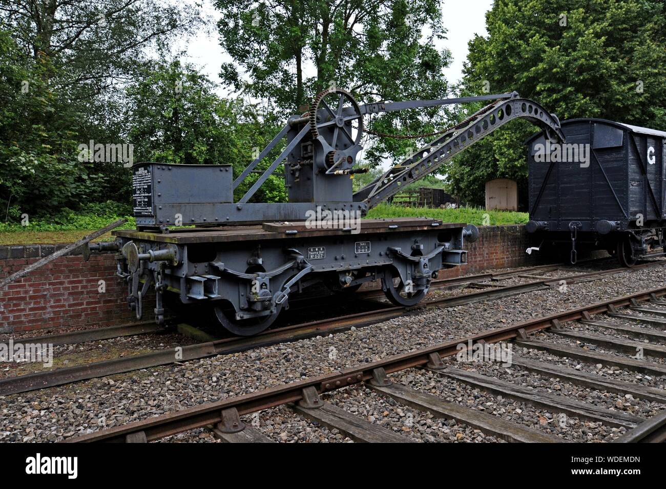 A Great Western Railway hand powered 3 ton crane at Didcot Railway ...