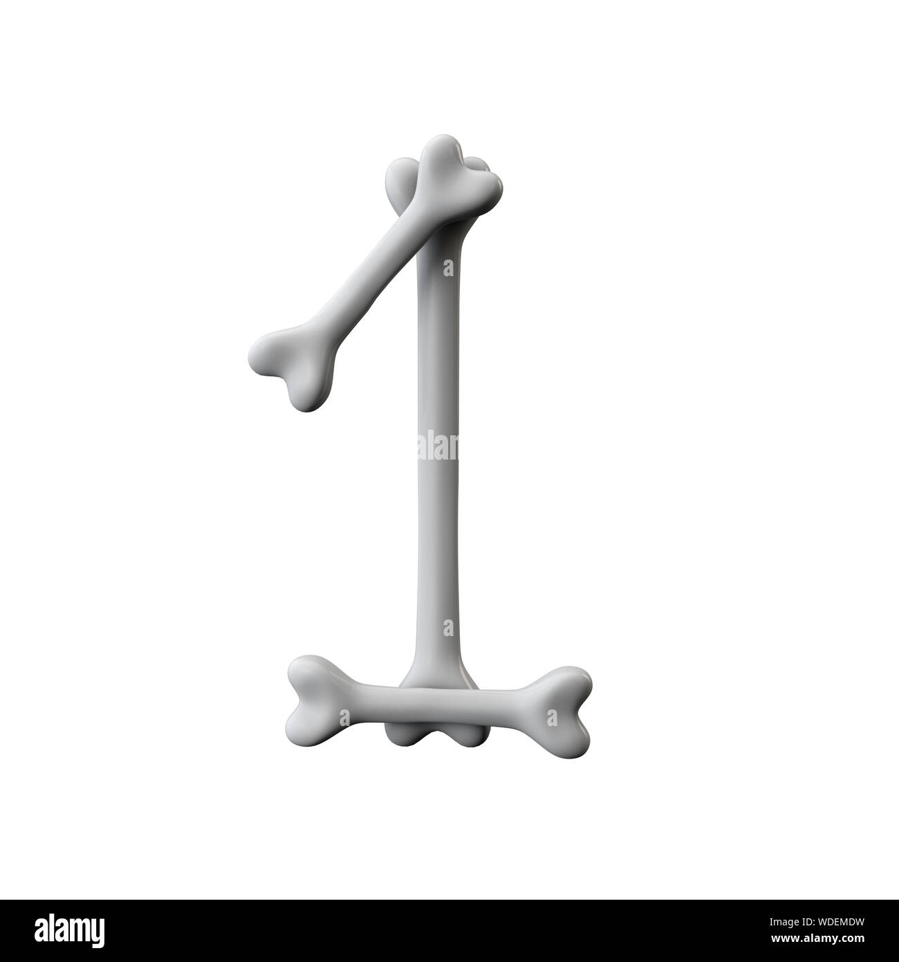 Number 1 bone font. Halloween alphabet letter. 3D Rendering Stock Photo ...