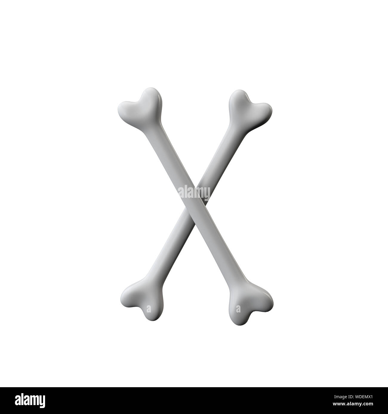 Letter X bone font. Halloween alphabet letter. 3D Rendering Stock Photo ...