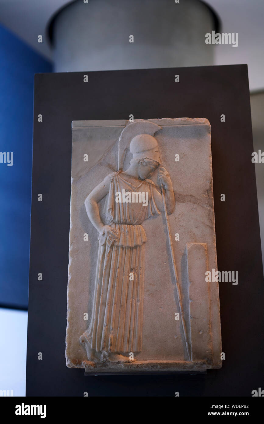 Ancient Greek sculpture on display in a museum in Athens Stock Photo ...