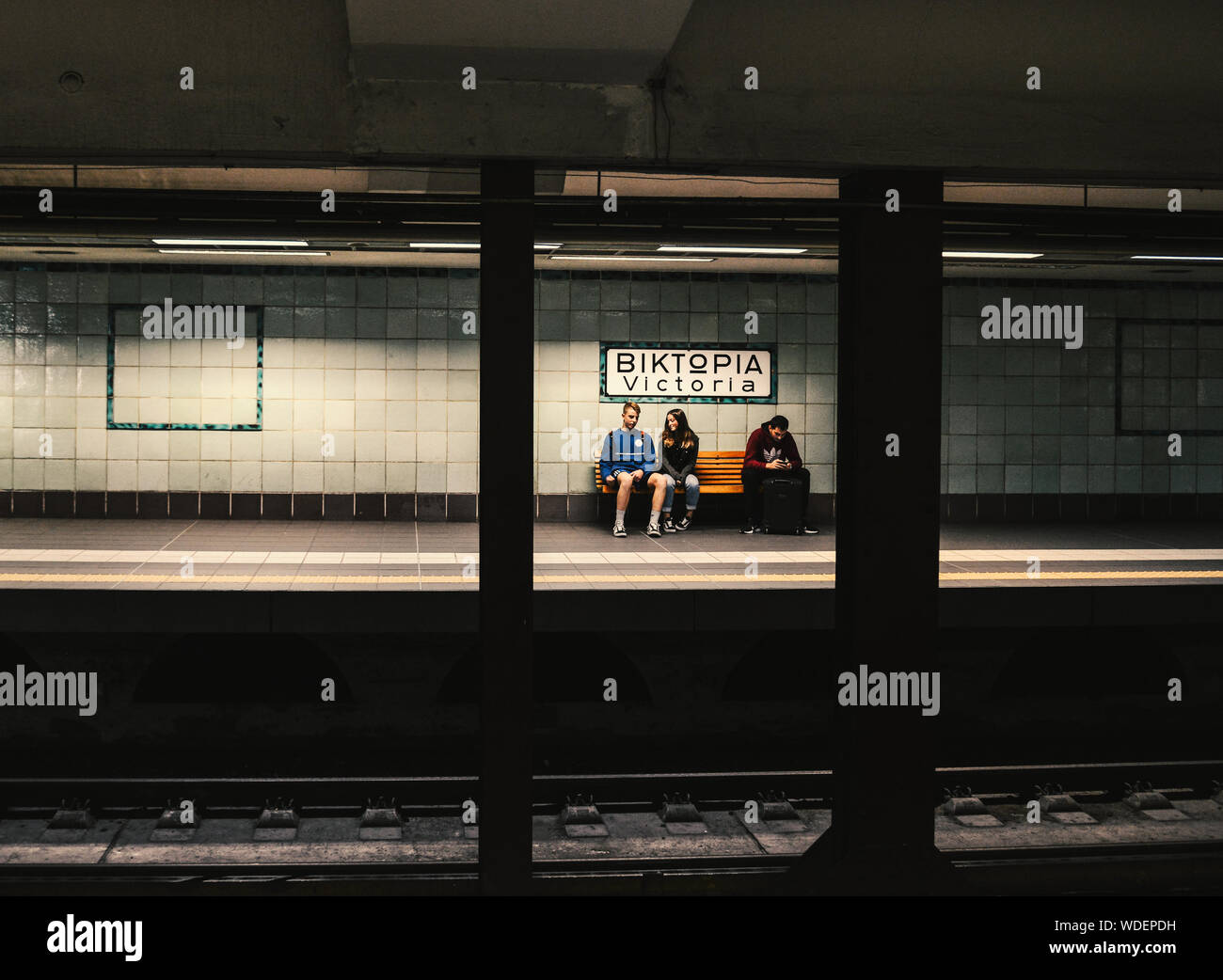 Athens, Greece - Oct 10, 2018. Underground metro station in Athens ...
