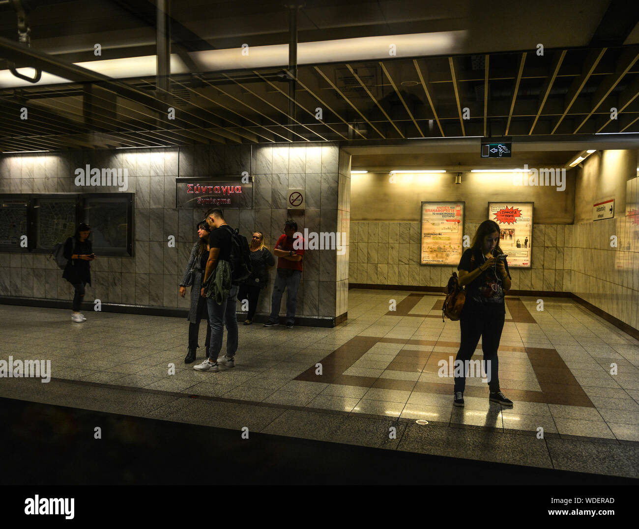 Athens, Greece - Oct 10, 2018. Underground metro station in Athens ...