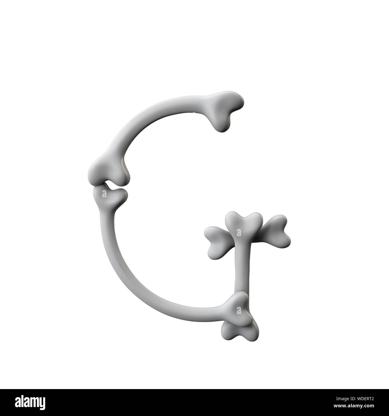 Letter G bone font. Halloween alphabet letter. 3D Rendering Stock Photo ...