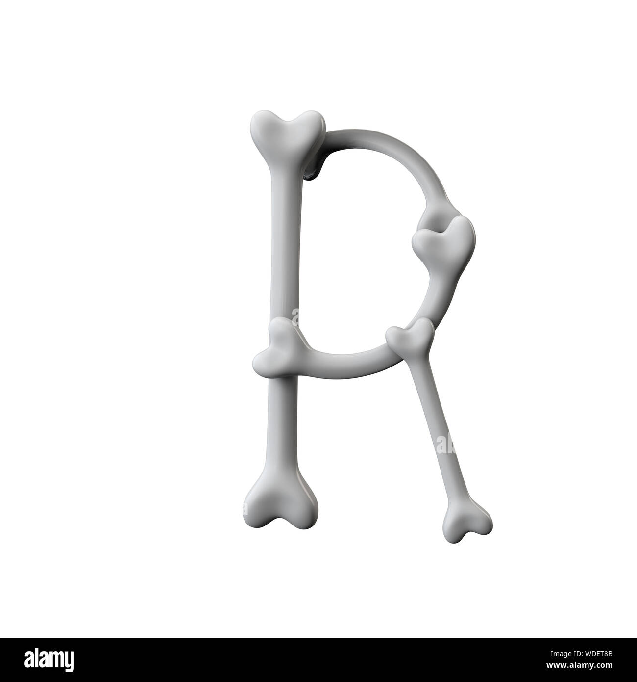Letter R bone font. Halloween alphabet letter. 3D Rendering Stock Photo ...