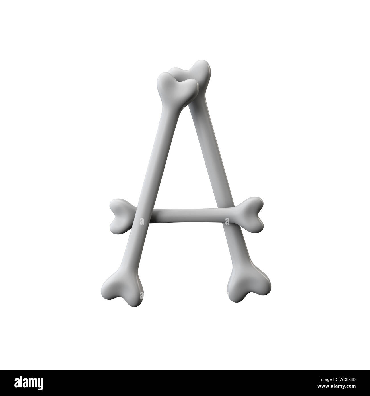 Letter A bone font. Halloween alphabet letter. 3D Rendering Stock Photo ...