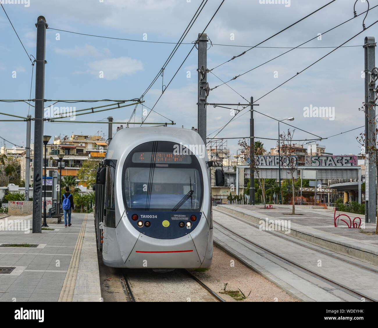 Tram Greece Streetcar High Resolution Stock Photography and Images - Alamy