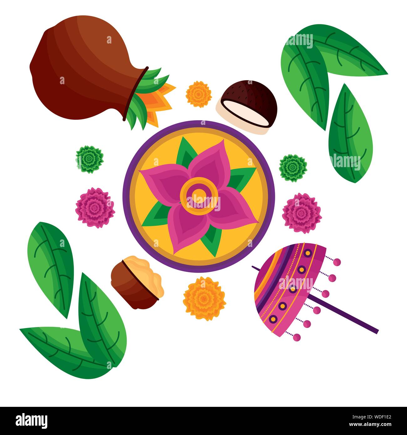 Clay pot of onam celebration design Stock Vector Image & Art - Alamy