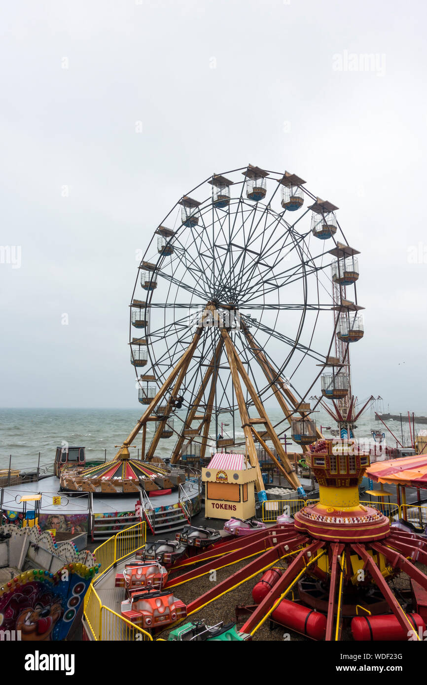 Bridlington fun fair from upper promenade East Yorkshire 2019 Stock ...