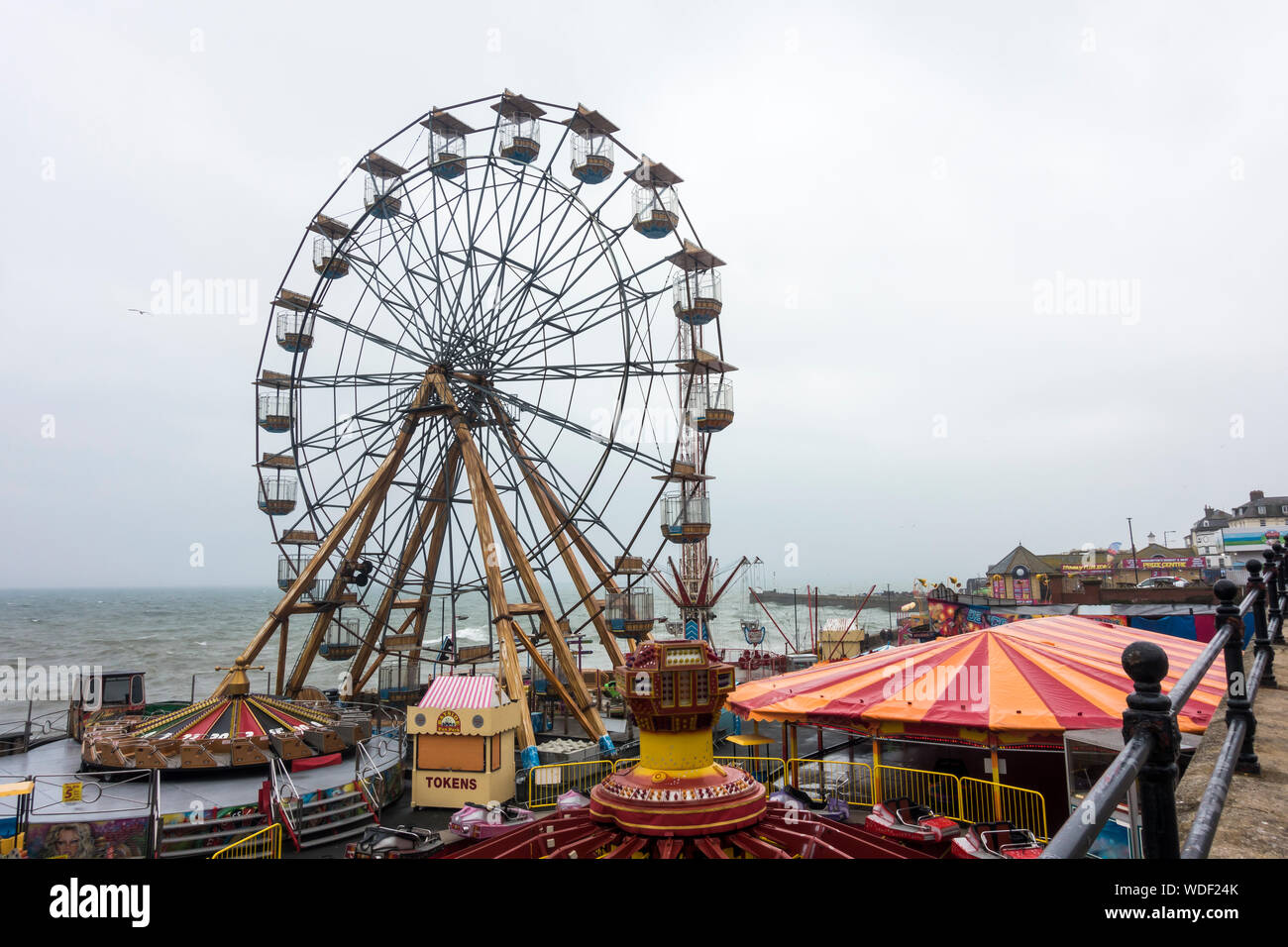 Bridlington fun fair from upper promenade East Yorkshire 2019 Stock ...