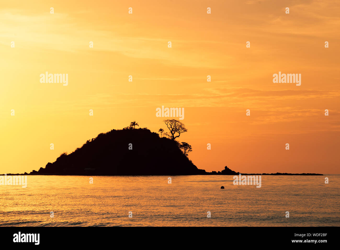 Golden tropical sunset in the Philippines. Palawan Island Stock Photo ...