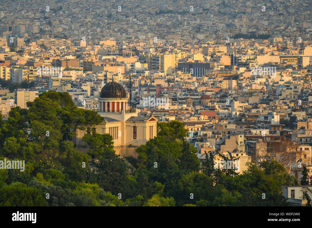 Aerial view of Athens, Greece. Athens is a tourist attraction that ...