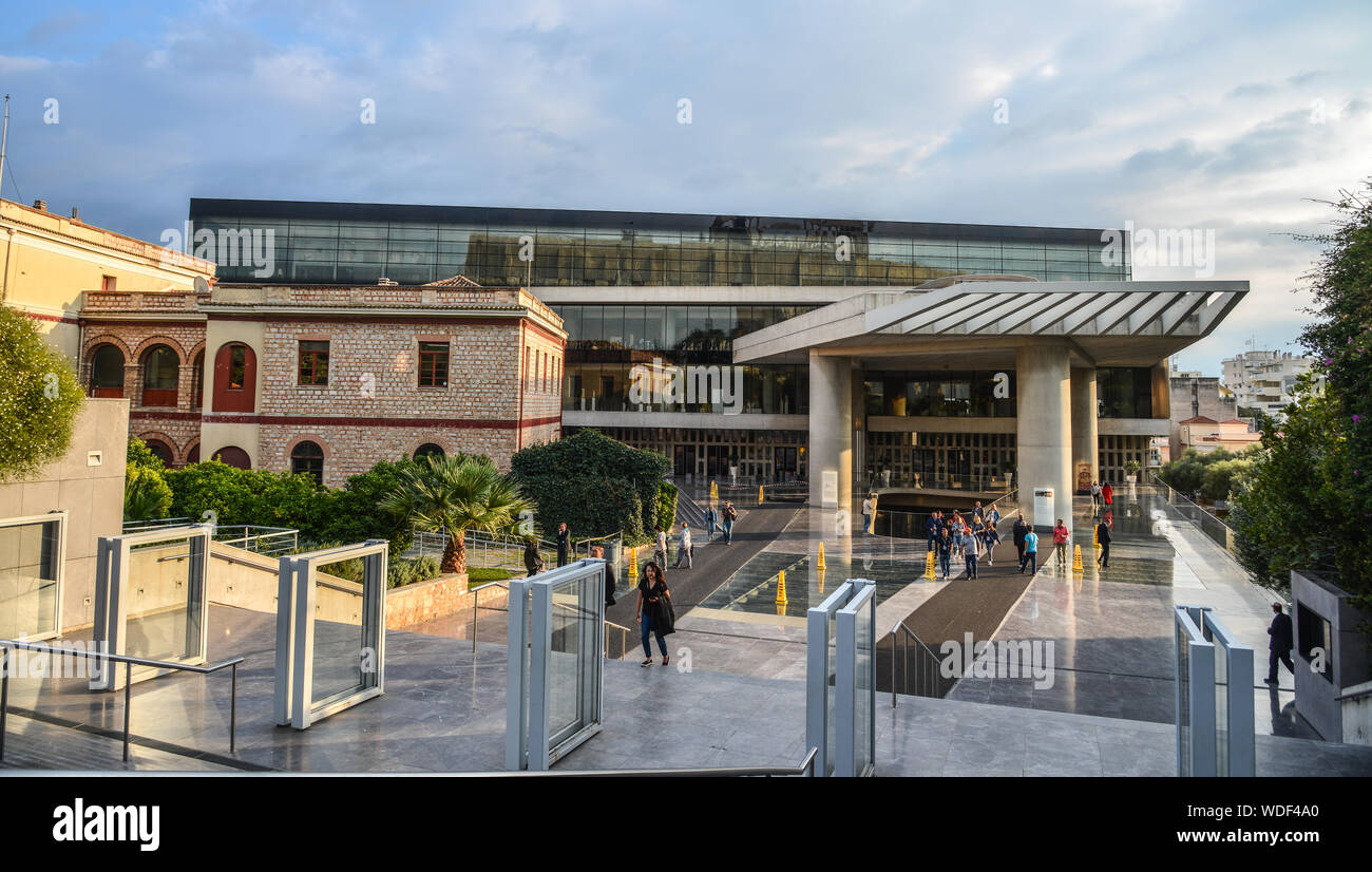 Athens, Greece - Oct 10, 2018. Acropolis Museum modern building in ...