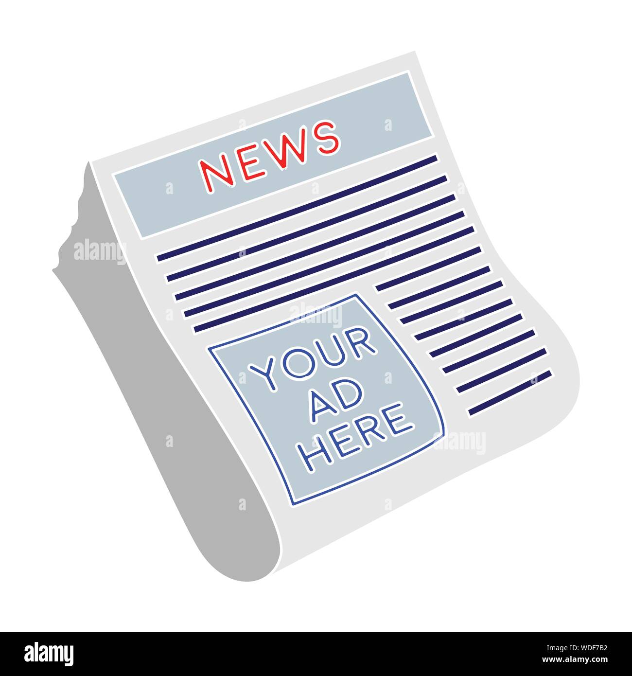 Classified ads in newspaper Icon in colour style isolated on white ...